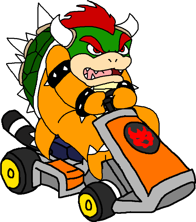 Mario Kart Art Day - King Koopa Mario Kart - (852x899) Png Clipart Download