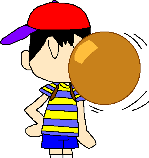 Ness Blowing Bubble Gum By Pokegirlrules - Cartoon - (573x568) Png ...