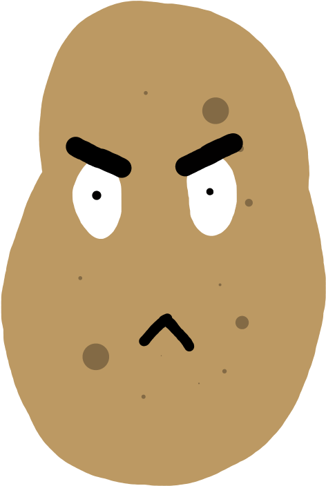 Angry Potato - Cartoon - (1000x1000) Png Clipart Download