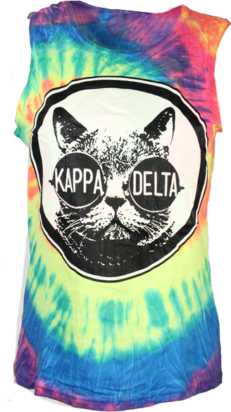 Kappa Delta Cat Tie Dye Tank By Adam Block Design - T-shirt - (464x585 ...