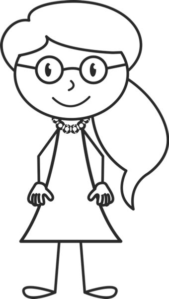 Stick Figure With Glasses - (340x599) Png Clipart Download