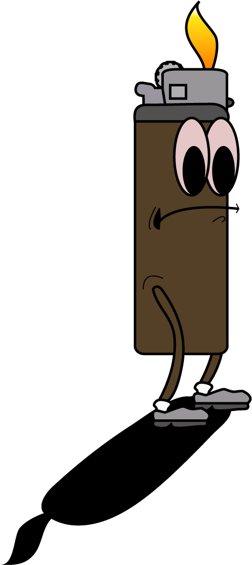 Lighter Cartoon - Illustration - (536x1168) Png Clipart Download