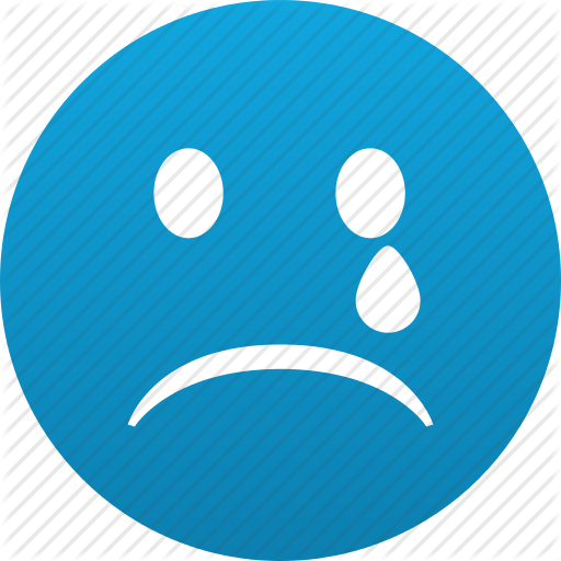 Sad Smiley Face - Sad Face Emoticon Blue - (512x512) Png Clipart Download