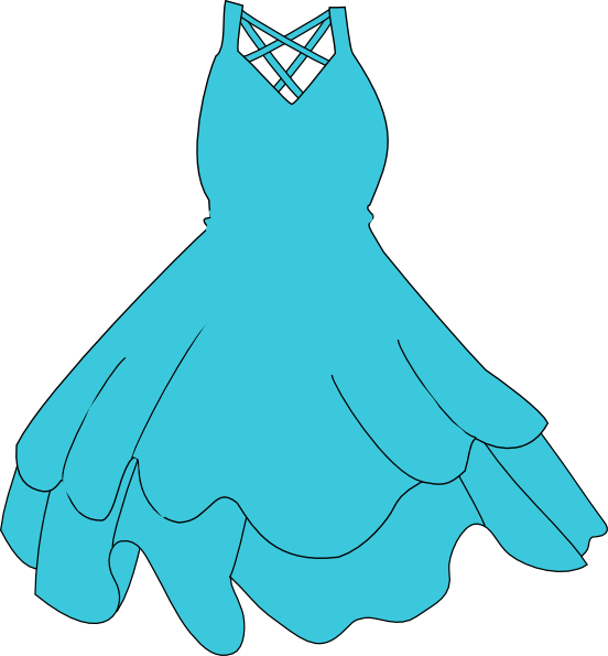 Blue Dress Clipart Animated - Dress Png - (552x595) Png Clipart Download