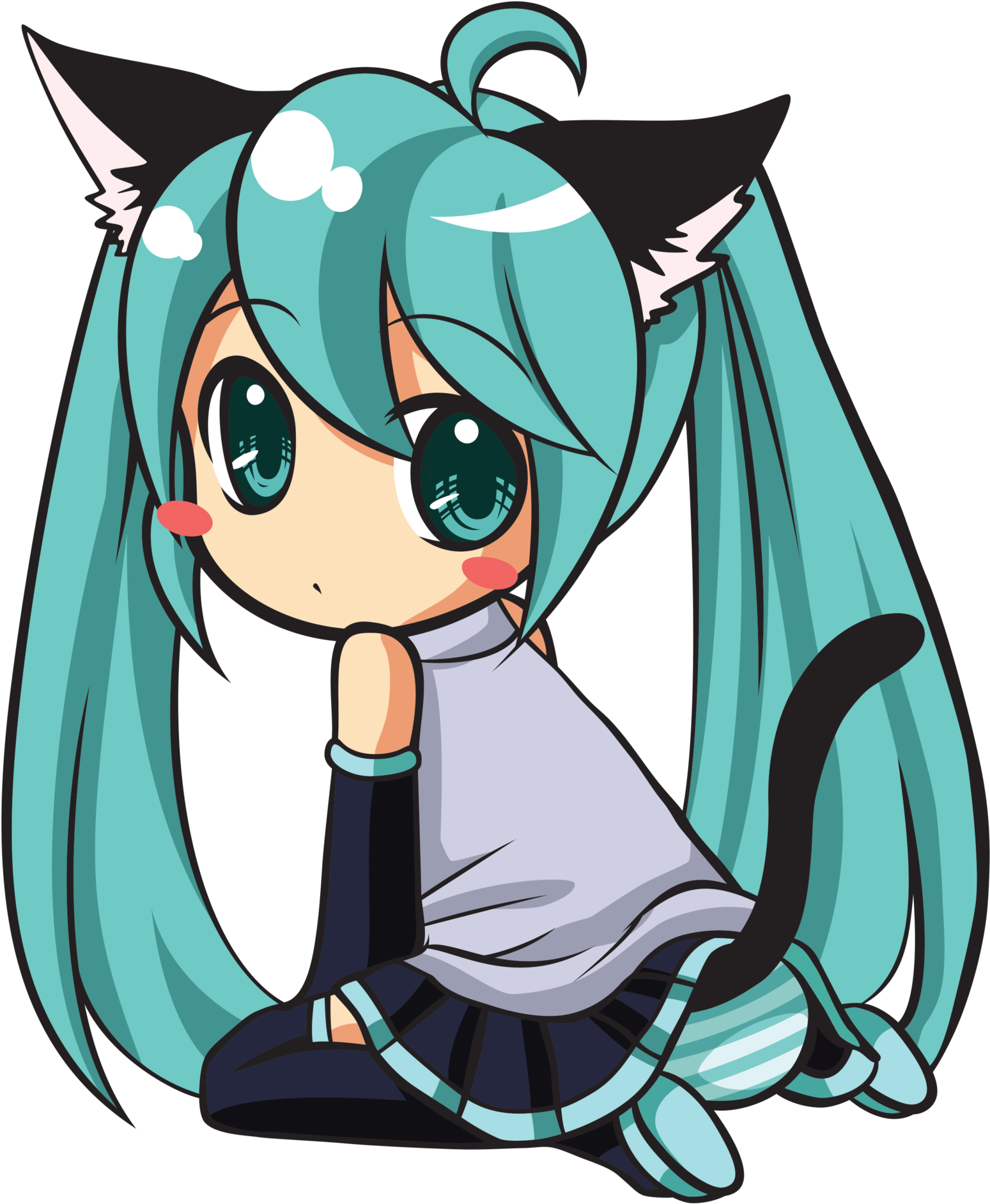 Hatsune Miku Chibi Vector By Katsaysmeh Hatsune Miku - Anime Cat Girl ...