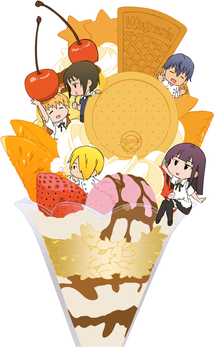 Ice Cream - Chibi Anime Ice Cream - (900x1273) Png Clipart Download