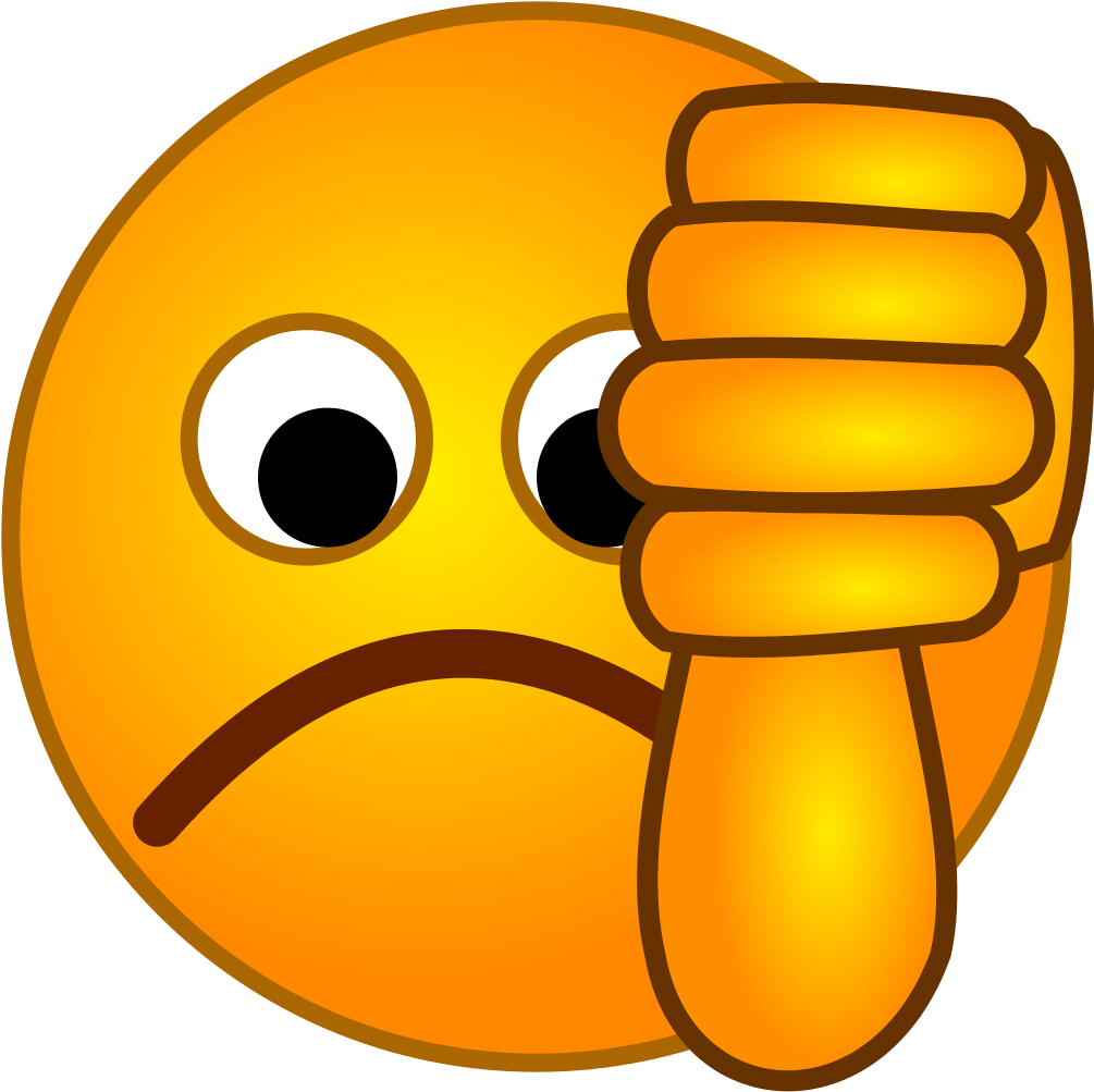 File - Smirc-thumbsdown - Svg - Sad Face Thumbs Down - (2000x2000) Png ...
