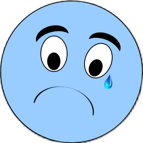 Sad Faceed Blue Smily - Blue Sad Face Clipart - (500x500) Png Clipart ...