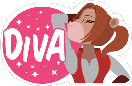 Diva Transparent Png Sticker - Cartoon - (490x317) Png Clipart Download