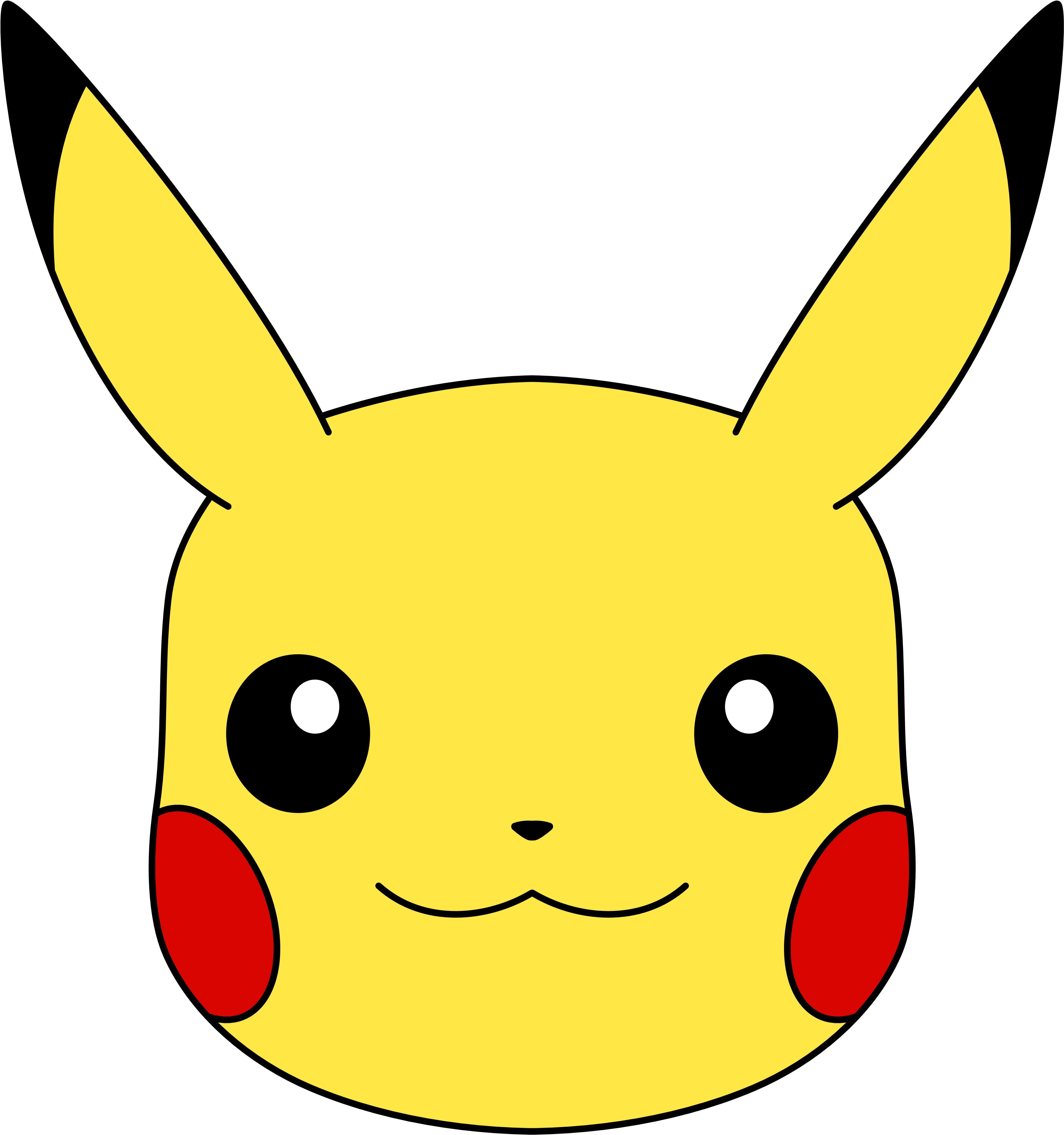 Pikachu Clipart Head - Pikachu Face - (3724x3901) Png Clipart Download