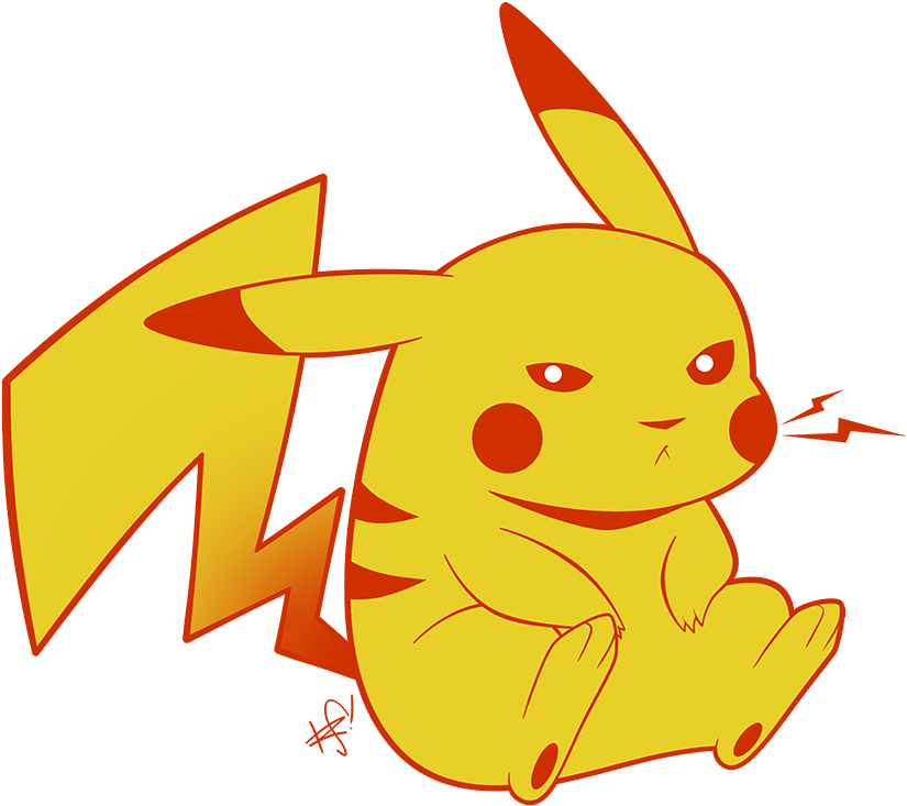Pikachu Clipart Mad - Pikachu Grumpy - (869x774) Png Clipart Download