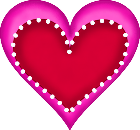 Free Valentine - Pink Heart And Red Heart - (475x440) Png Clipart Download
