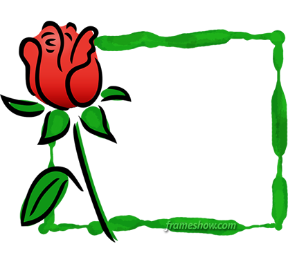 Red Rose Photo Frame - Frame - (416x382) Png Clipart Download