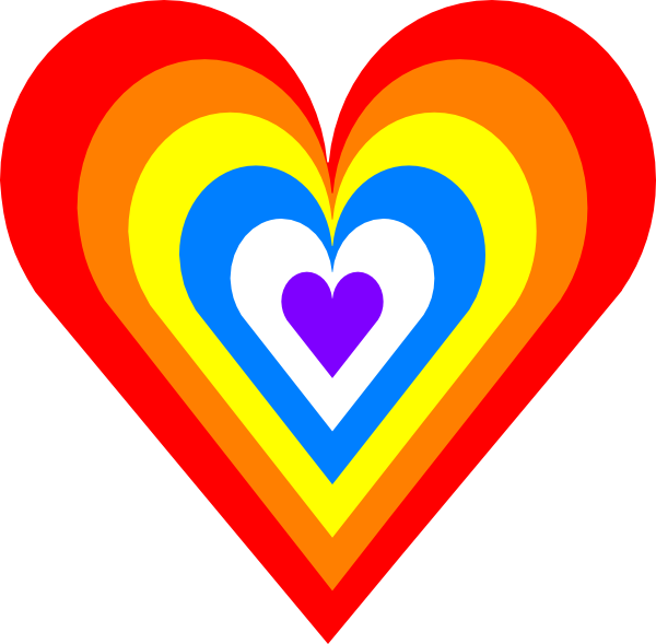 Heart Clipart Colorful - Rainbow Heart Clipart - (600x589) Png Clipart ...