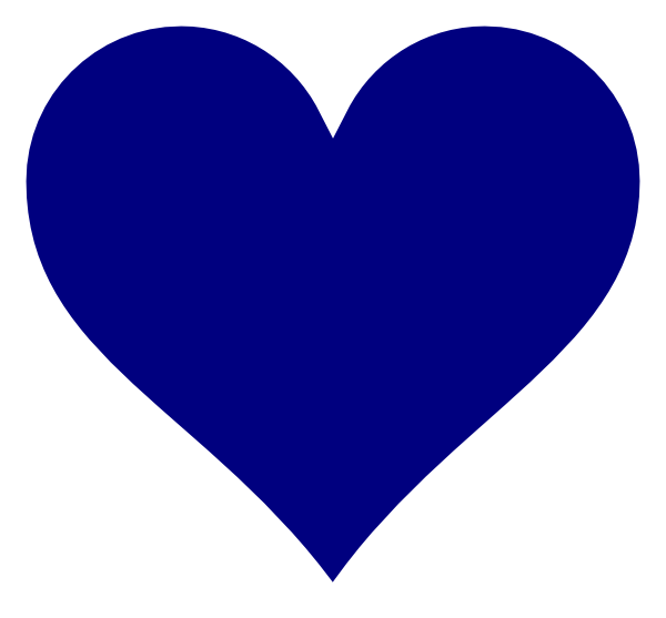 Heart Dark Blue - (600x557) Png Clipart Download
