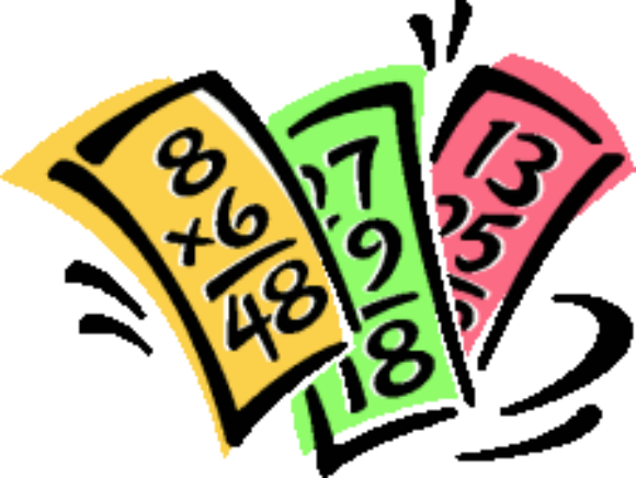 Flashcards Cliparts - Multiplication Math Facts Clipart - (580x436) Png ...