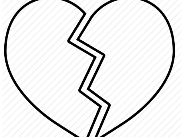 Drawn Broken Heart Line - Broken Heart Svg Free - (640x480) Png Clipart ...