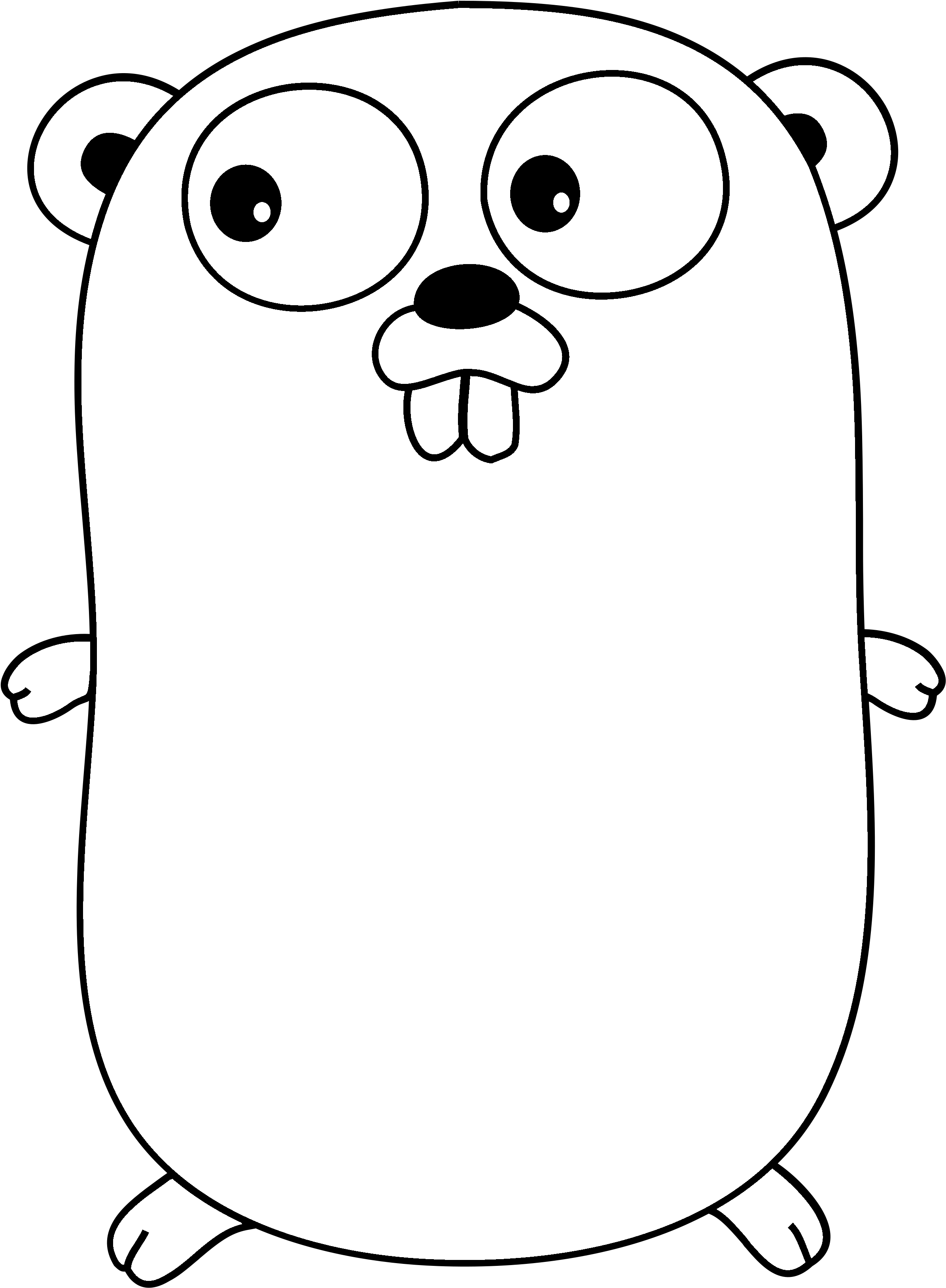 Gopher Logo Black And White - Gopher Golang - Full Size PNG Clipart ...
