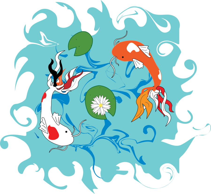 Koi Fish Pond By Dylanspider - Koi Fish Pond Vector - (900x826) Png ...