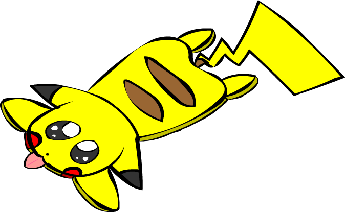 Deviantid - Pikachu Flattened - (674x415) Png Clipart Download