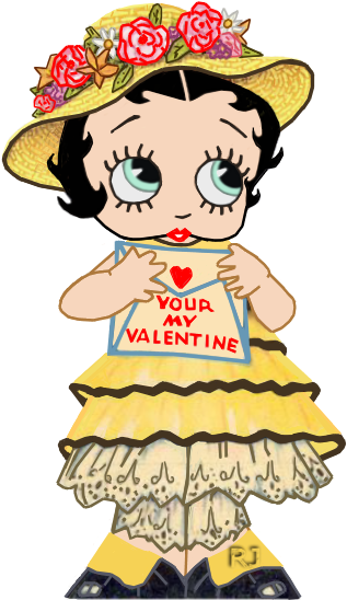 Betty Boop - Love Letter - (400x600) Png Clipart Download
