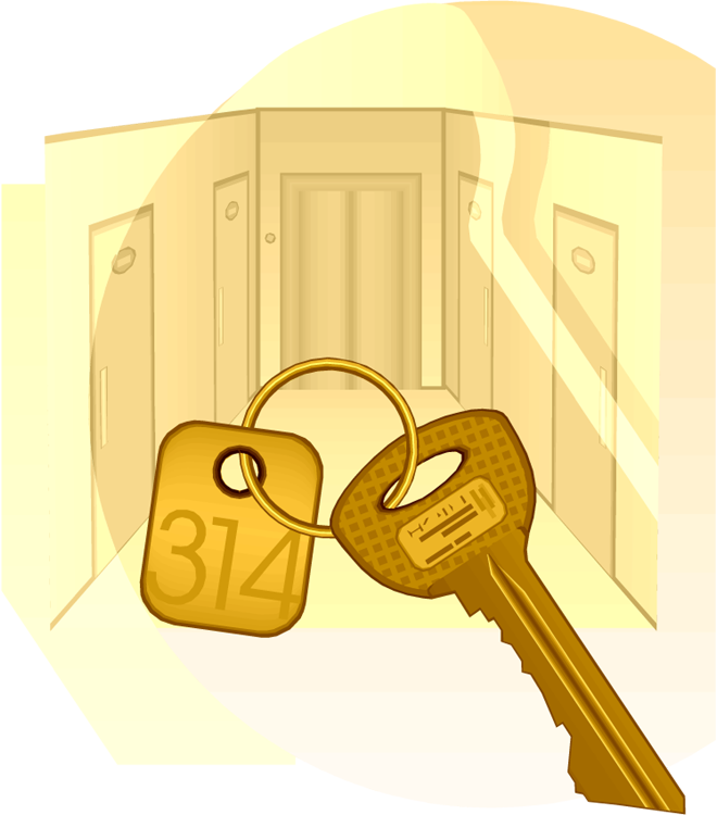 Hotel Key Cliparts - Illustration - (660x750) Png Clipart Download