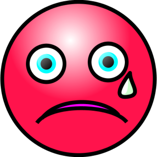 Emoticons Crying Face - Red Sad Crying Face - (600x598) Png Clipart ...
