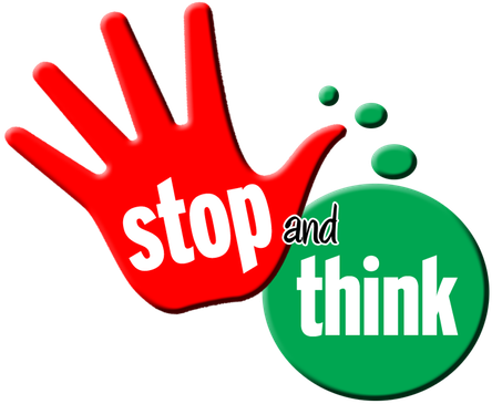 Stop And Think Icon - Stop And Think Png - (475x370) Png Clipart Download
