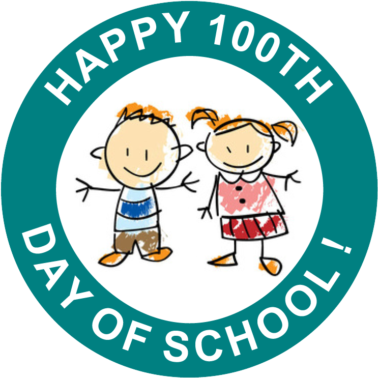 Happy 100 Days Of School Free Printable Stickers - Bevill State ...