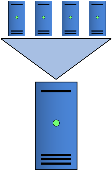 Forward Facing Blue Hypervisor And Vms Clipart - Virtual Server Clipart ...