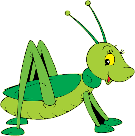 Cricket Clipart Chirping - Cartoon Grasshopper - (453x457) Png Clipart ...