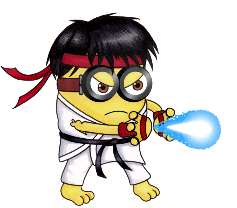 Ryu Minion By Toxicsnakeskull - Cartoon - (800x724) Png Clipart Download