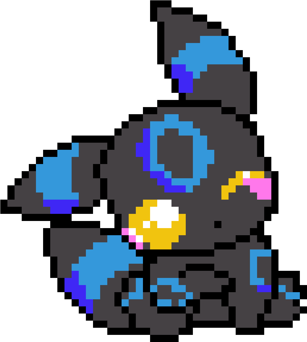 Pokemon - Shiny Umbreon Pixel Art - (1200x1200) Png Clipart Download