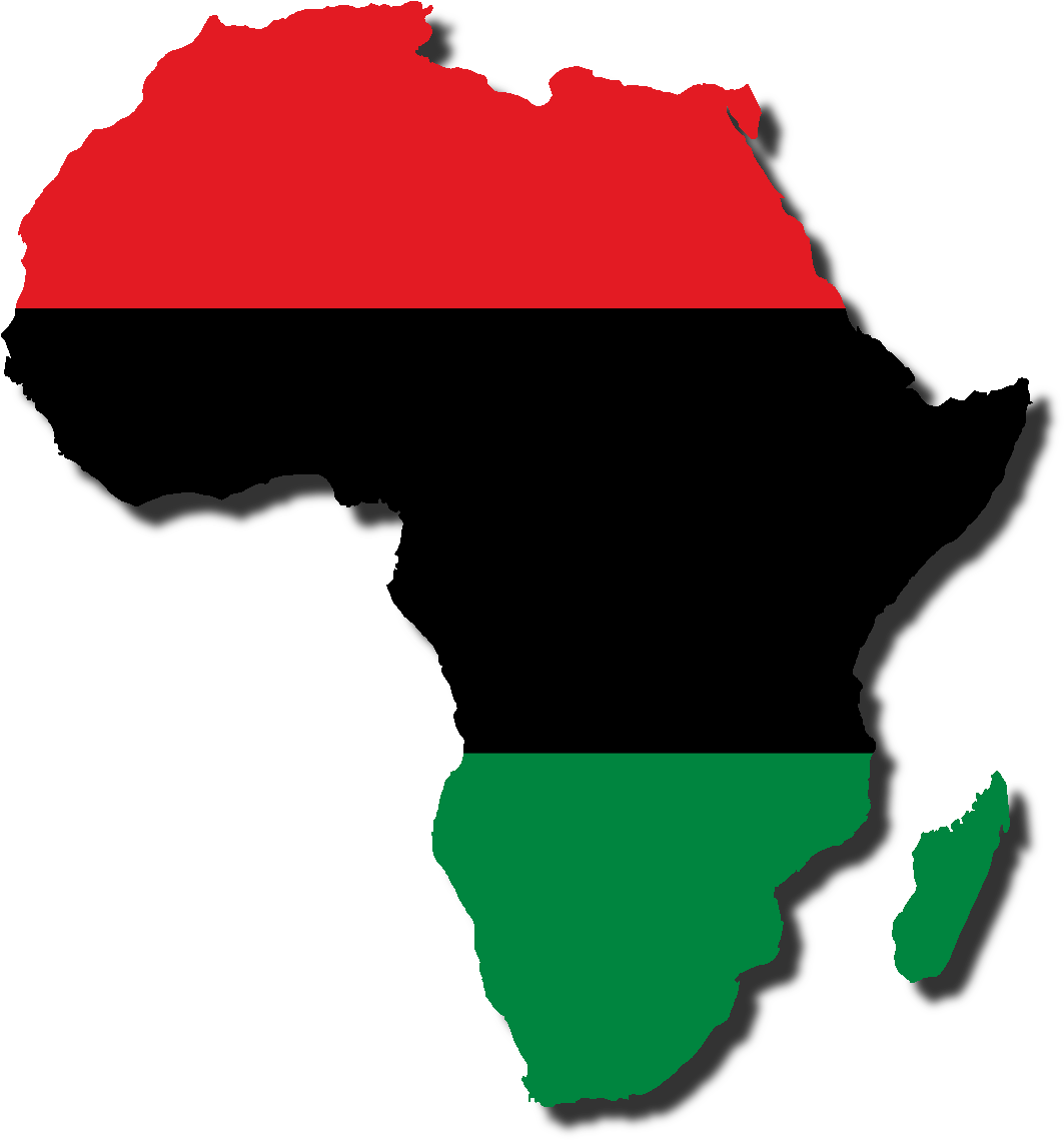 Africa Flag-map By Captainvoda - Africa Red Black Green - (1073x1149 ...