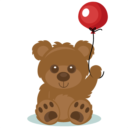 Birthday Bear Svg Scrapbook Cut File Cute Clipart Files - Birthday Bear ...