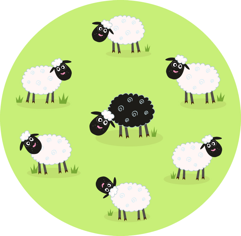 Black Sheep Cartoon Illustration - Black Sheep Cartoon Illustration ...
