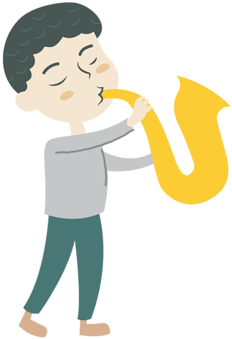 Boy Playing Saxophone Cartoon Transparent Png - Saxophone - (512x512 ...