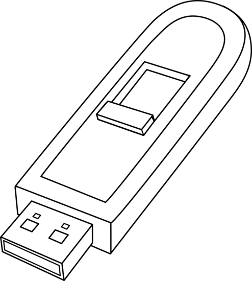 Usb Drive Clipart - Flash Drive Clipart Black And White - (494x550) Png ...