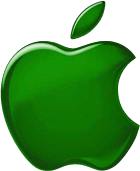 Apple Logo Green Dark - (350x350) Png Clipart Download