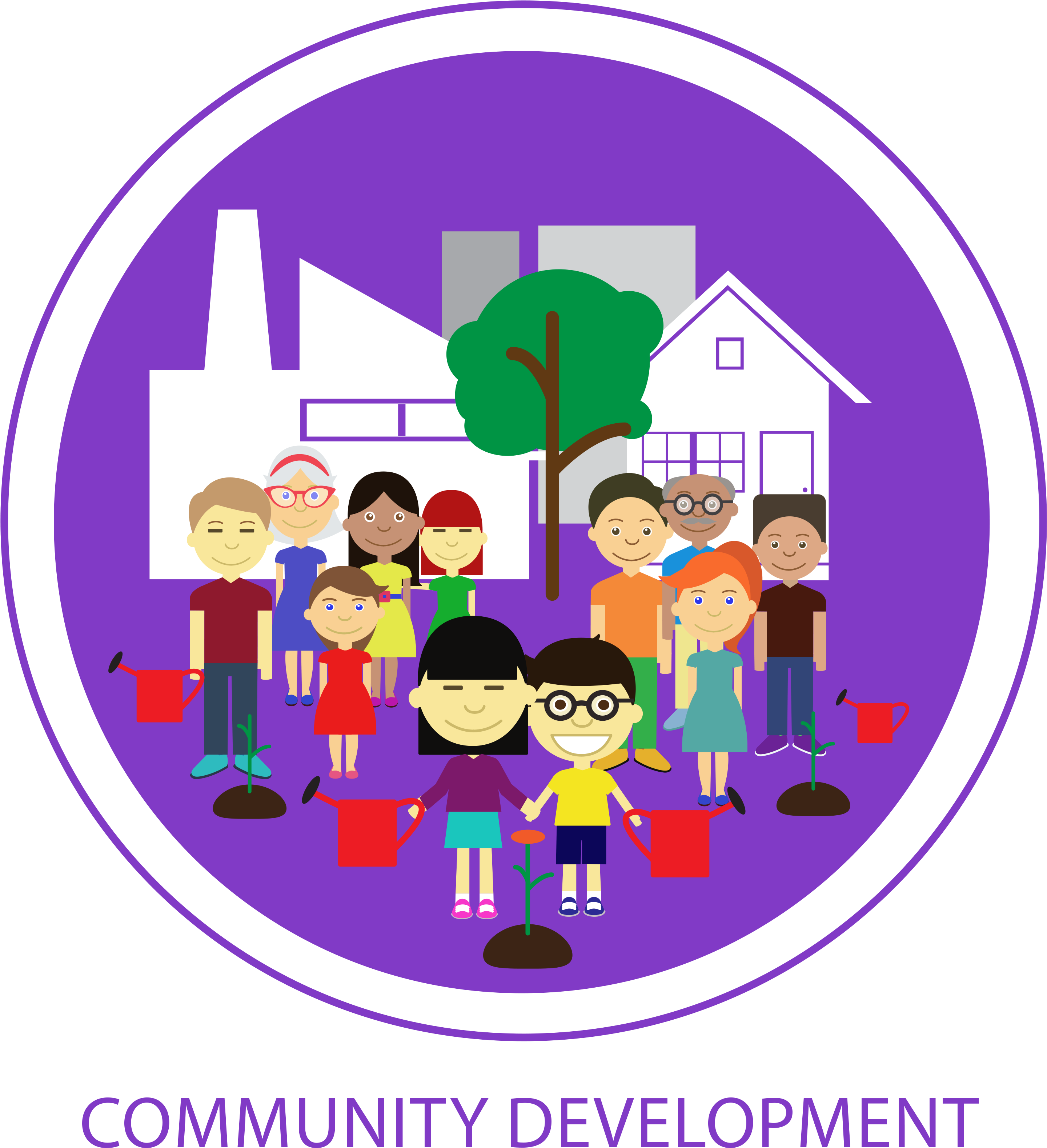 Community Development - Cartoon - (2895x3248) Png Clipart Download