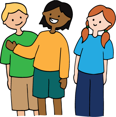 Cartoon Kids Working Together - Cartoon - (385x388) Png Clipart Download