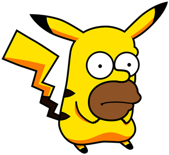 Homerchu - Homer Pikachu - (354x500) Png Clipart Download