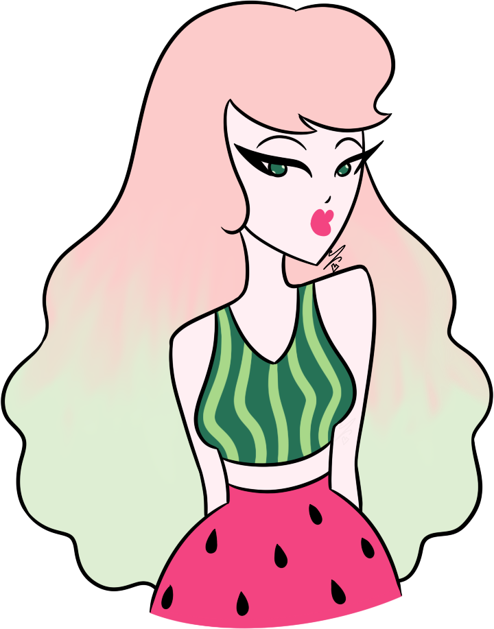 Watermelon Gal By Asterianmonarch - Cartoon - (720x917) Png Clipart ...