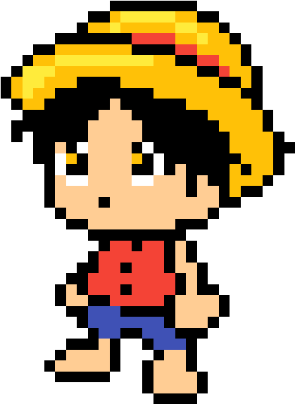Luffy - Monkey D Luffy Pixel Art - (496x589) Png Clipart Download