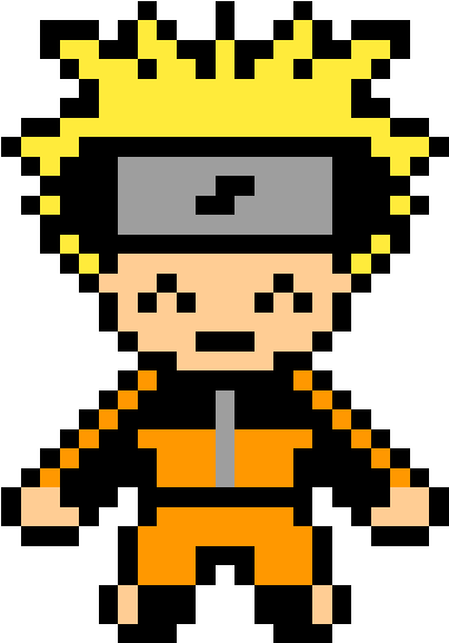 Naruto - Naruto Pixel Art - (560x595) Png Clipart Download