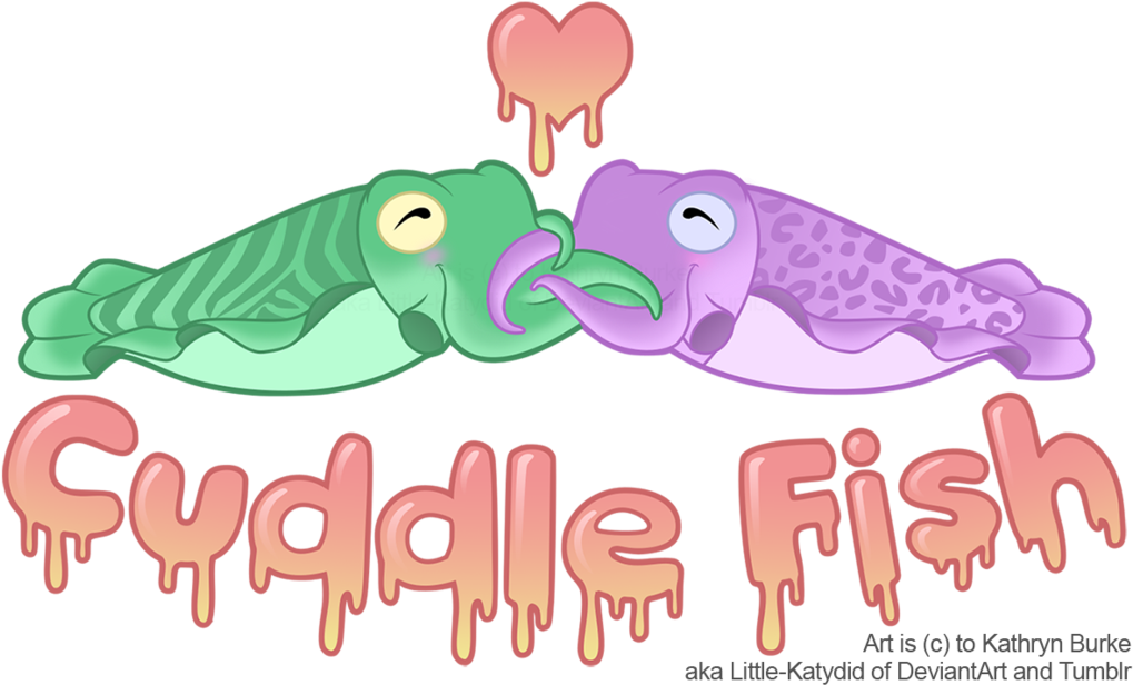 Cuddle Clipart Fish - Drawing - (1024x634) Png Clipart Download