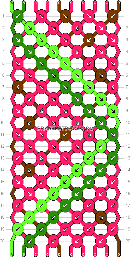 Normal Pattern - Watermelon Friendship Bracelet Pattern - (430x832) Png ...