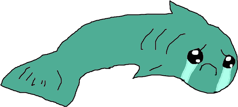 Sad Fish By Tigerwolf8489 - Fish - (1006x452) Png Clipart Download