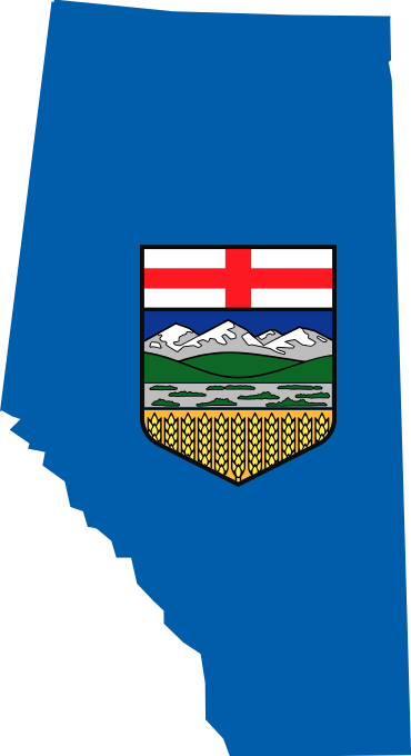 Flag-map Of Alberta - Alberta Coat Of Arms - (370x680) Png Clipart Download
