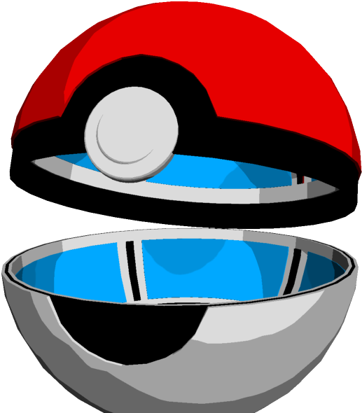 Rendered Open Pokeball By Johtoproject - Pokemon Ball Open Png ...